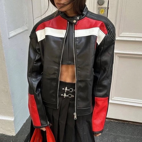 Lioness | Jackets & Coats | Lioness Top Model Onyx Leather Jacket ...